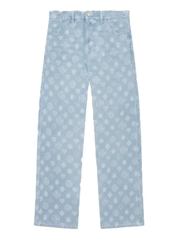 Casablanca Monogram Wide-leg Jeans - Blue