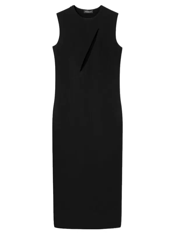 Versace Sleeveless Cut-out Midi Dress - Black