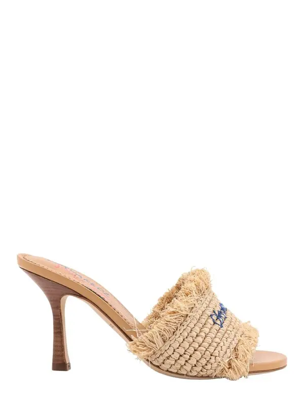 Dsquared2 Logo Embroidered Stiletto Heeled Sandals - Nude