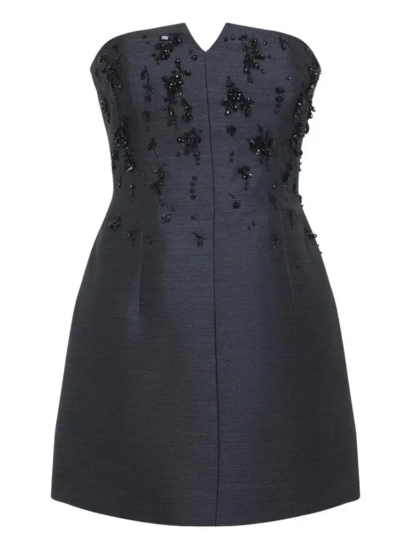 Alberta Ferretti Off-the-shoulder Tailoring Dress - Fantasia Grigio