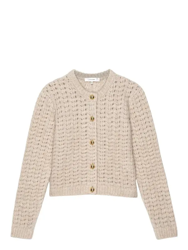 FRAME Button-front Cardigan - Nude