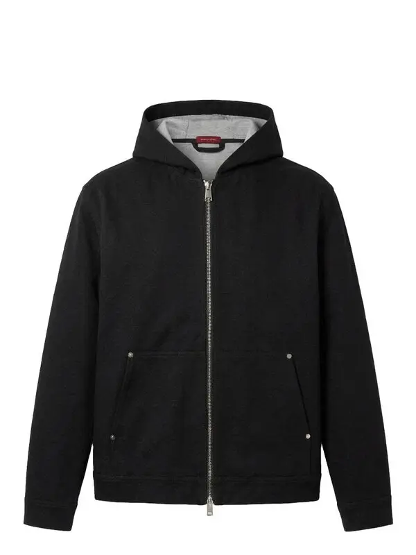 Gucci Gg Cotton Denim Jacquard Zip Jacket - Black