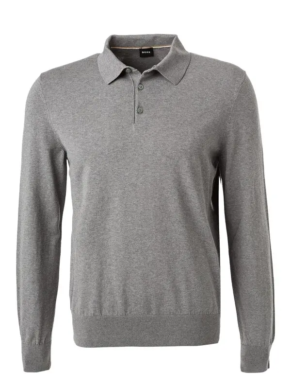 Hugo Boss Long-sleeved Polo Shirt - Gray