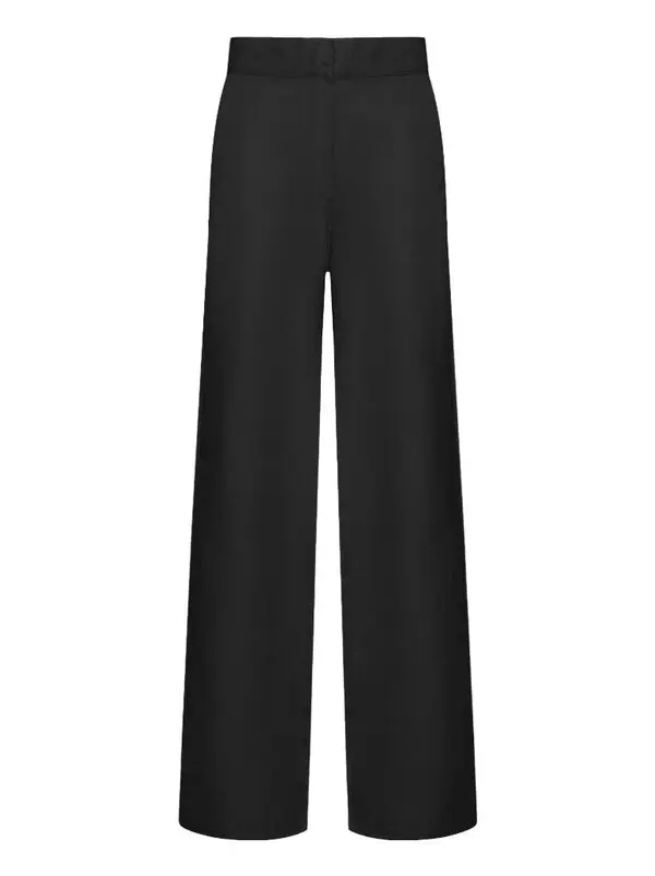 Palm Angels High-waisted Wide-leg Chino Trousers - Black