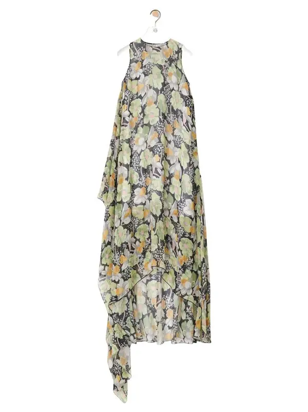 Loewe Allover Daffodil Floral Printed Sleeveless Maxi Dress - Gray