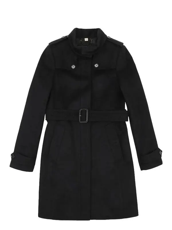 Burberry Wool Cashmere Trench Coat - Black