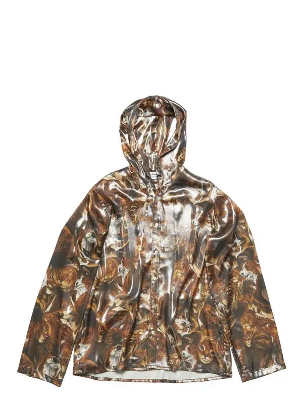 Acne Studios Graphic Print Hooded Jacket - Brown