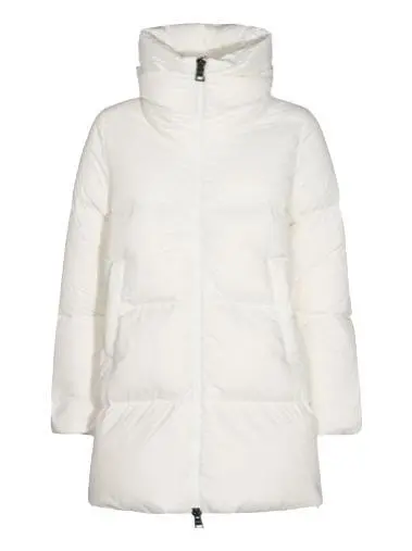 Herno High Neck Zip-up Down Coat - White