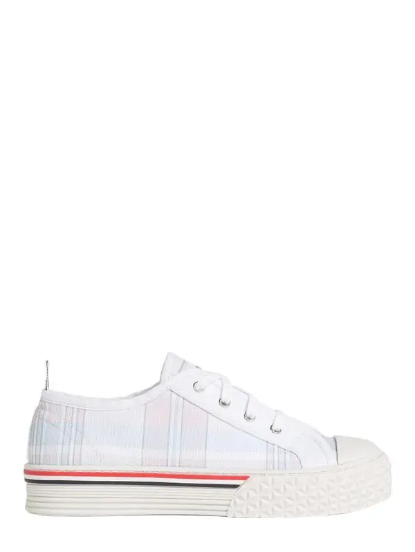 Thom Browne Madras-print Low-top Sneakers - Light Pink