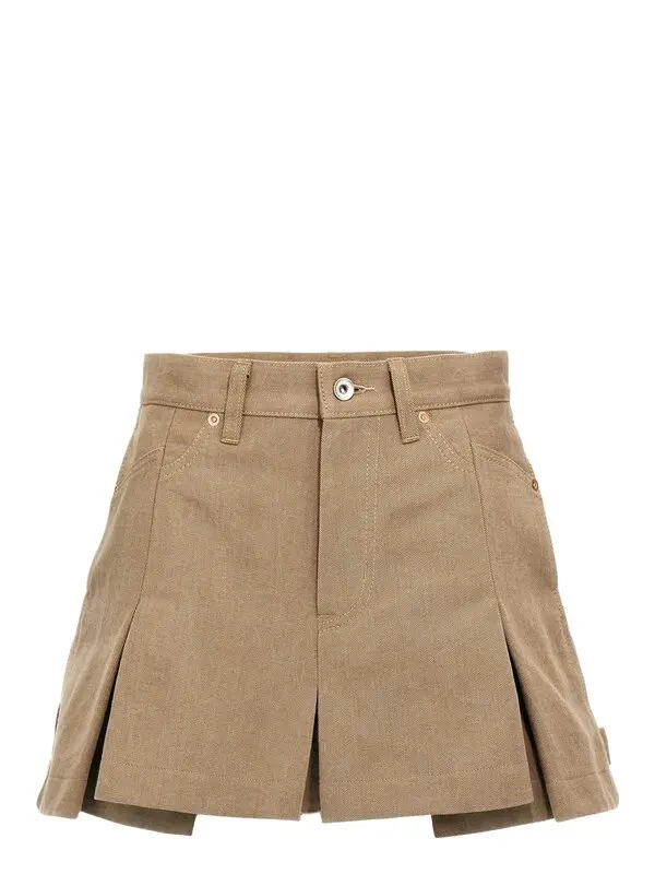 Sacai Pleated Folded Shorts - Beige