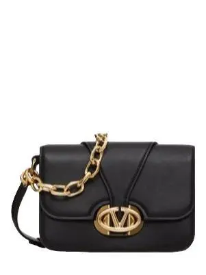 Valentino Garavani Vlogo Moon Foldover Top Crossbody Bag - Black