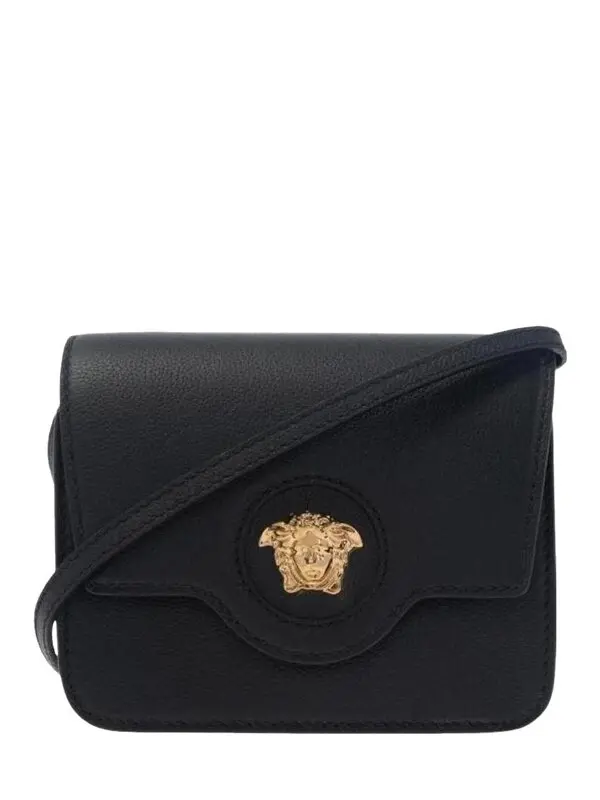 Versace La Medusa Plaque Crossbody Bag - Black