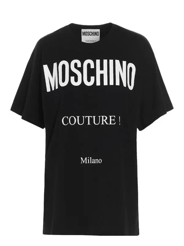 Moschino Round Neck Logo T-shirt - Black