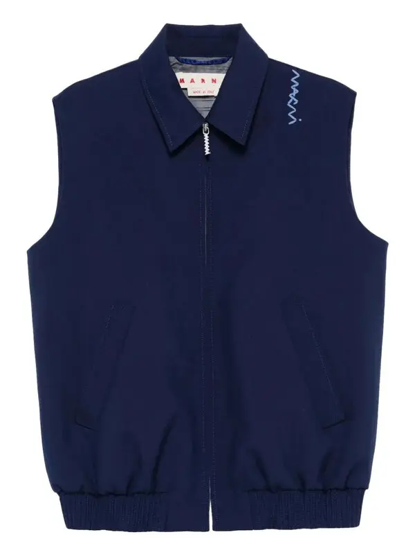 Marni Virgin Wool Gilet - Light Navy