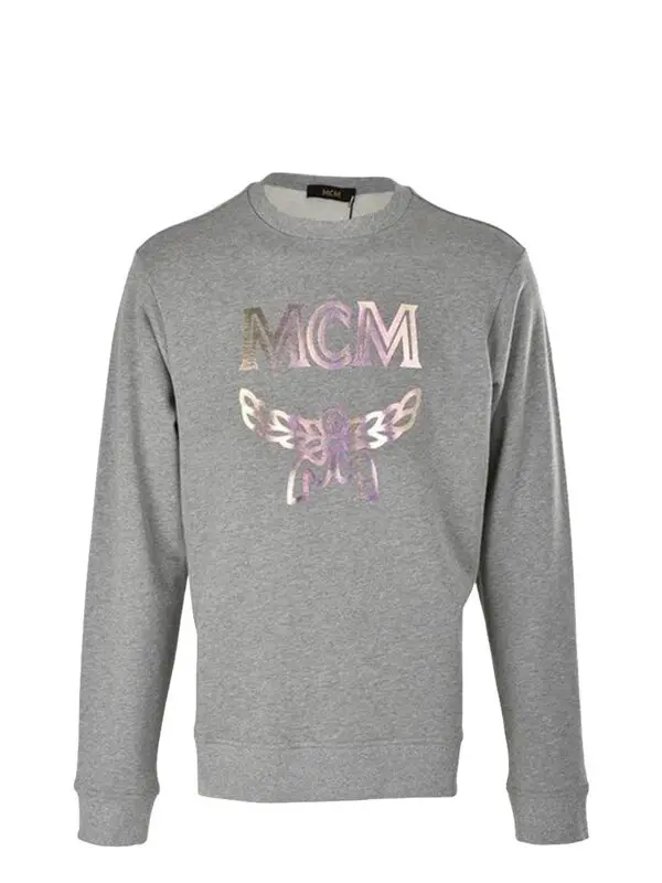 Mcm Monogrammed Pullover Hoodie - Gray