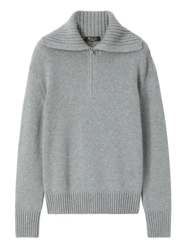 Loro Piana Half-zip Long-sleeved Sweater - Gray