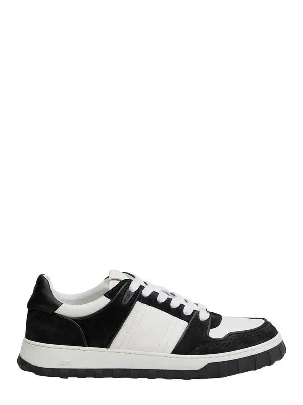 Ami Logo Embossed Low-top Sneakers - White/black