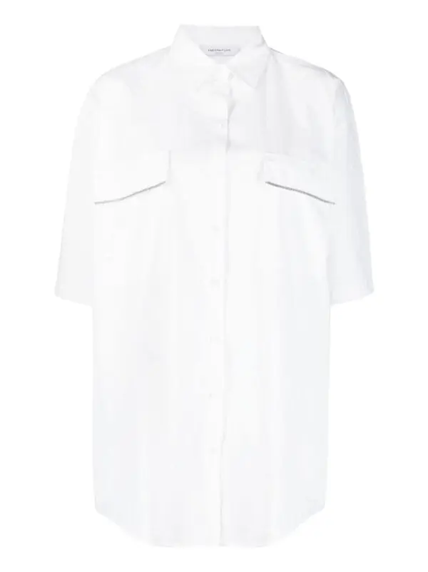 Fabiana Filippi Short-sleeve Shirt With Stripe Detail - White