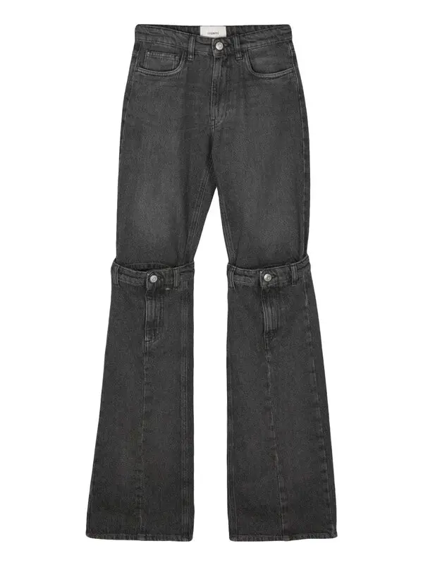 Coperni Mid-rise Wide-leg Jeans With Open Knee Detail - Black