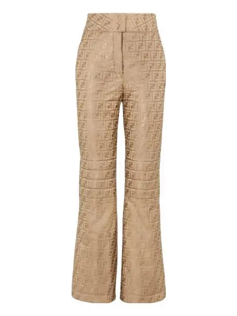 Fendi Monogrammed High-waisted Ski Pants - Beige