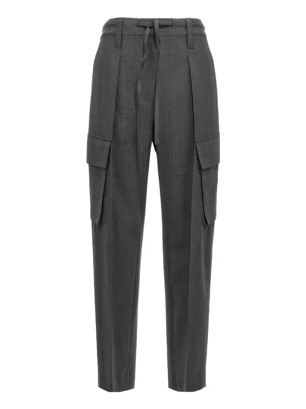 Brunello Cucinelli High-waisted Cargo Trousers - Black