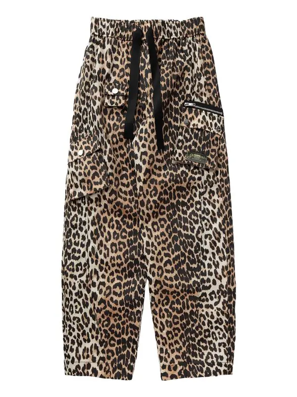 GANNI Leopard Print Cargo Trousers - Leopard Color