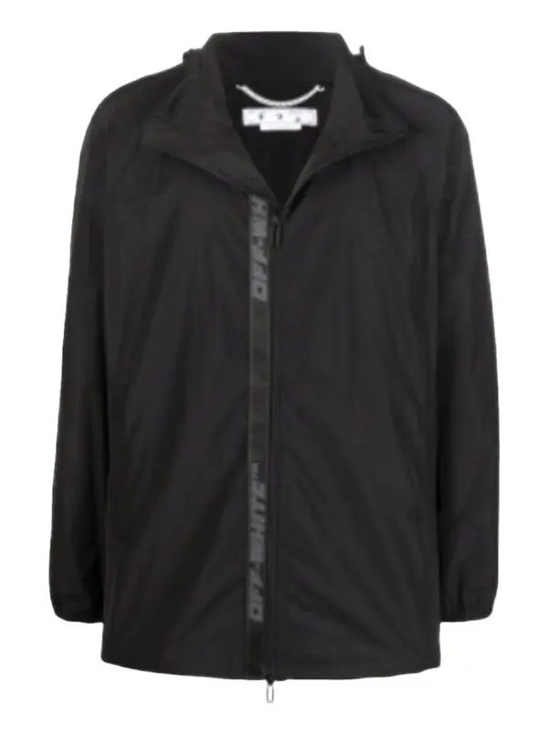 Off-White Lightweight Jacket With Industrial Strap Detail - Black