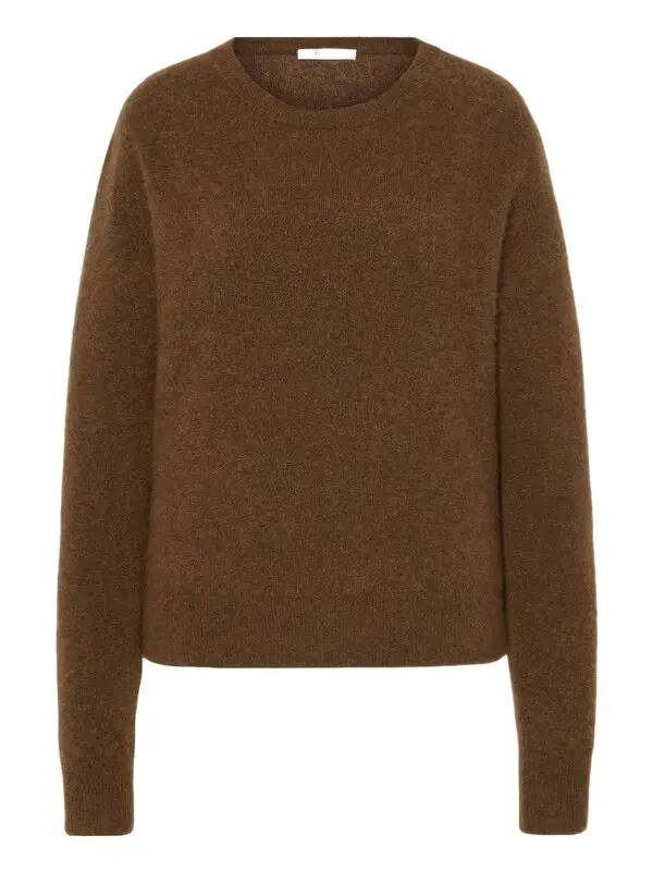 THE ROW Lorynna Crewneck Jumper In Textured Cashmere And Silk - Oak