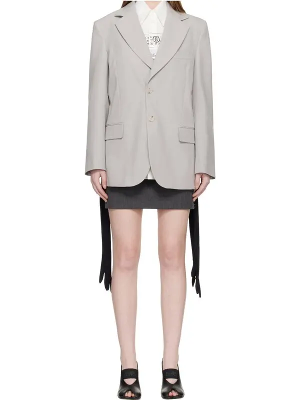 MAISON MARGIELA Long Sleeve Blazer - Light Grey