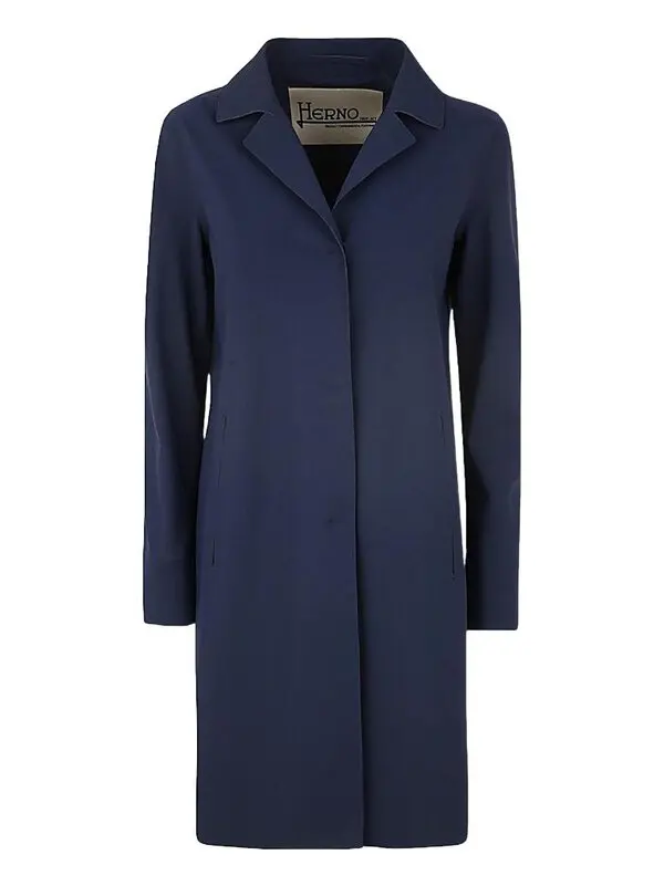 Herno Single-breasted Long-sleeved Coat - Black
