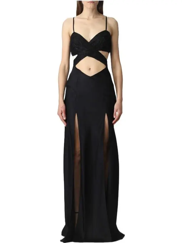 Amen Cut Out Detail Maxi Dress - Black