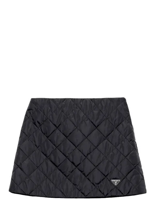 Prada Lightweight Quilted Re-nylon Miniskirt - Blue