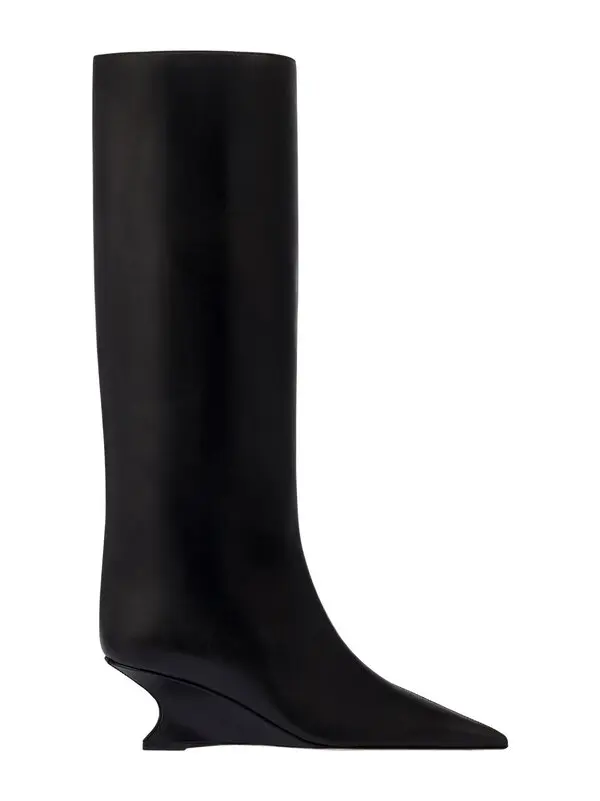 Paris Texas Nina Wedge Heeled Boots - Black