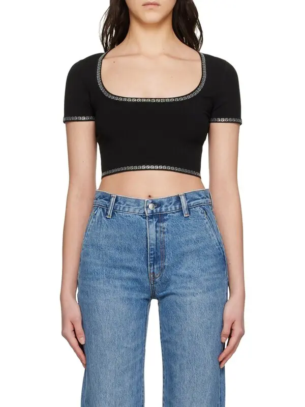 Alexander Wang Logo-detailed Crop Top - Black