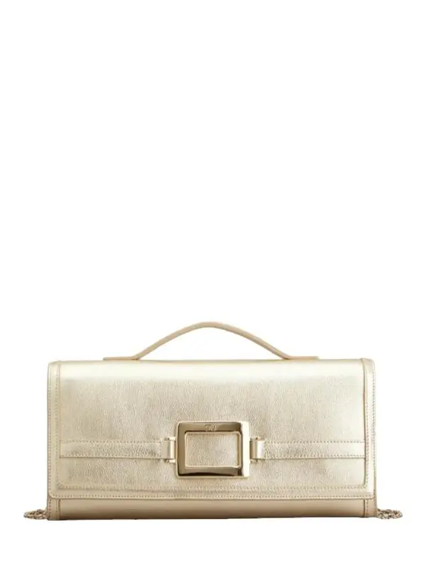 ROGER VIVIER Belle Vivier Chain Clutch Bag - Golden
