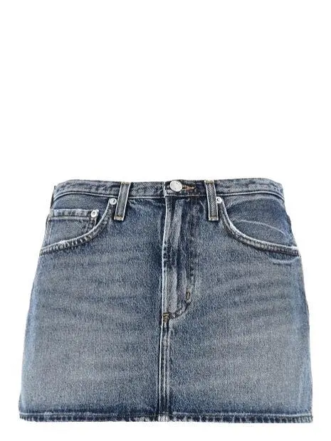 AGOLDE Belted Midi Skirt - Gray