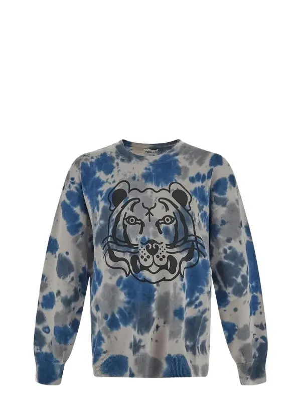Kenzo Tie-dye Tiger Print Crewneck Sweatshirt - Black