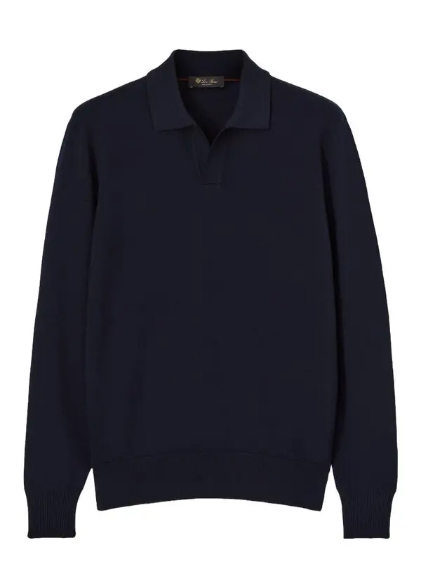 Loro Piana Buttonless Polo Shirt - Black