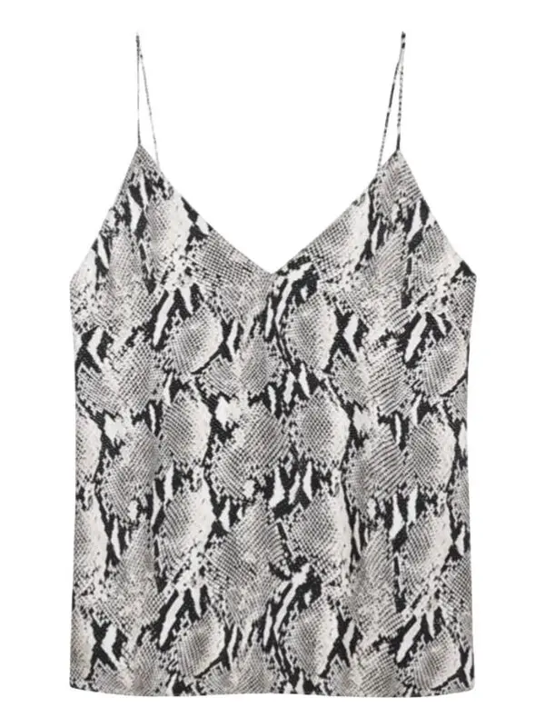 ANINE BING Snake Print V-neck Camisole - Serpentine