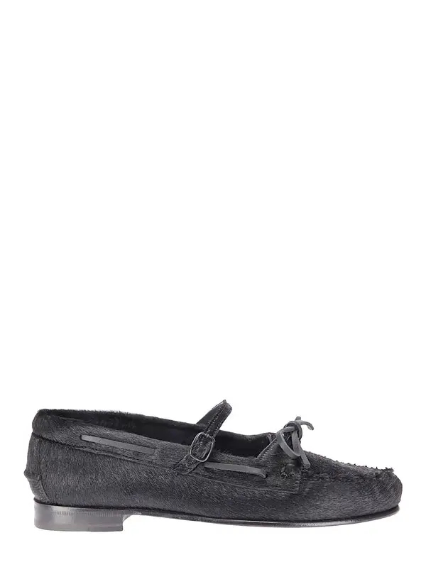 Hereu Buckled Ankle-strap Flat - Black