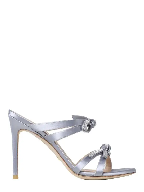 STUART WEITZMAN Embellished Bow High Heel Sandals - Gray