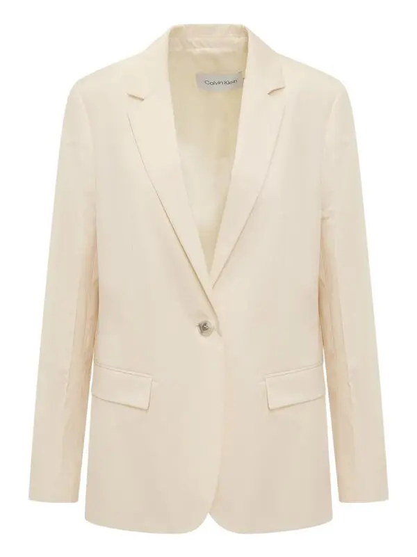 Calvin Klein Single Breasted Tailored Jacket - Nude