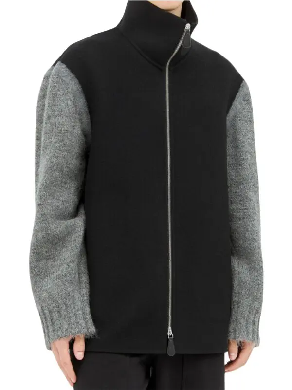 JIL SANDER Knitted Zipped Jacket - Black