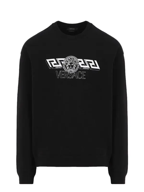 Versace Medusa Head Motif Crewneck Sweatshirt - Black