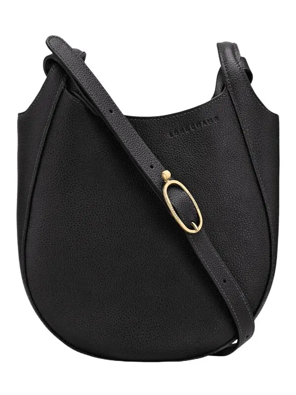 Longchamp Le Foulonné Leather Cross Body Bag - Black