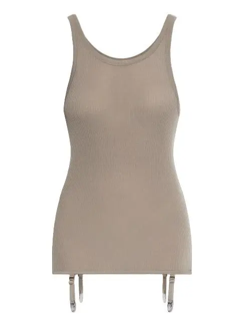 LEMAIRE Ribbed Knit Tank Top With Adjustable Straps - Grey