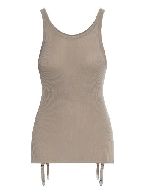 LEMAIRE Ribbed Knit Tank Top With Adjustable Straps - Grey