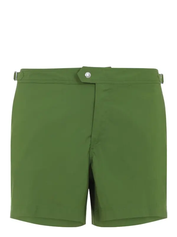 TOM FORD Compact Poplin Swim Shorts - Artichoke Green