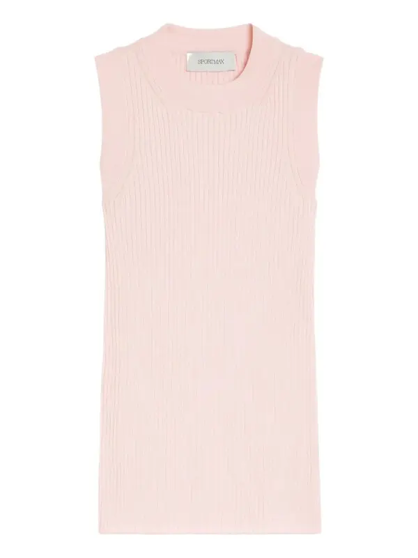 Sportmax Ribbed Cotton Tank Top - Pink