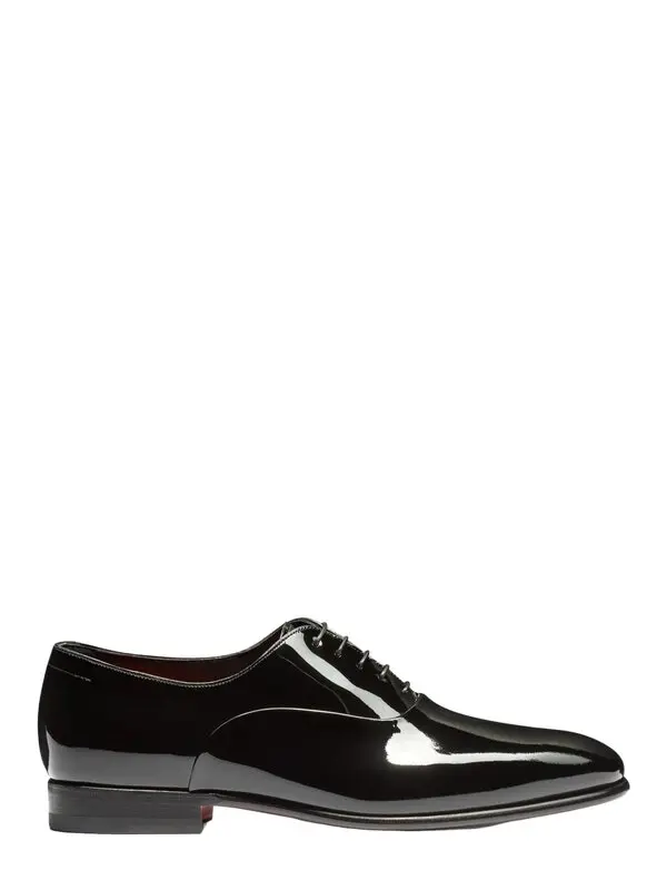 Santoni Almond Toe Lace-up Oxfords - Black